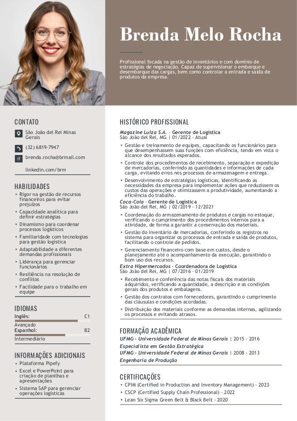 Modelo de Currículo para Logística | MeuCurrículoPerfeito